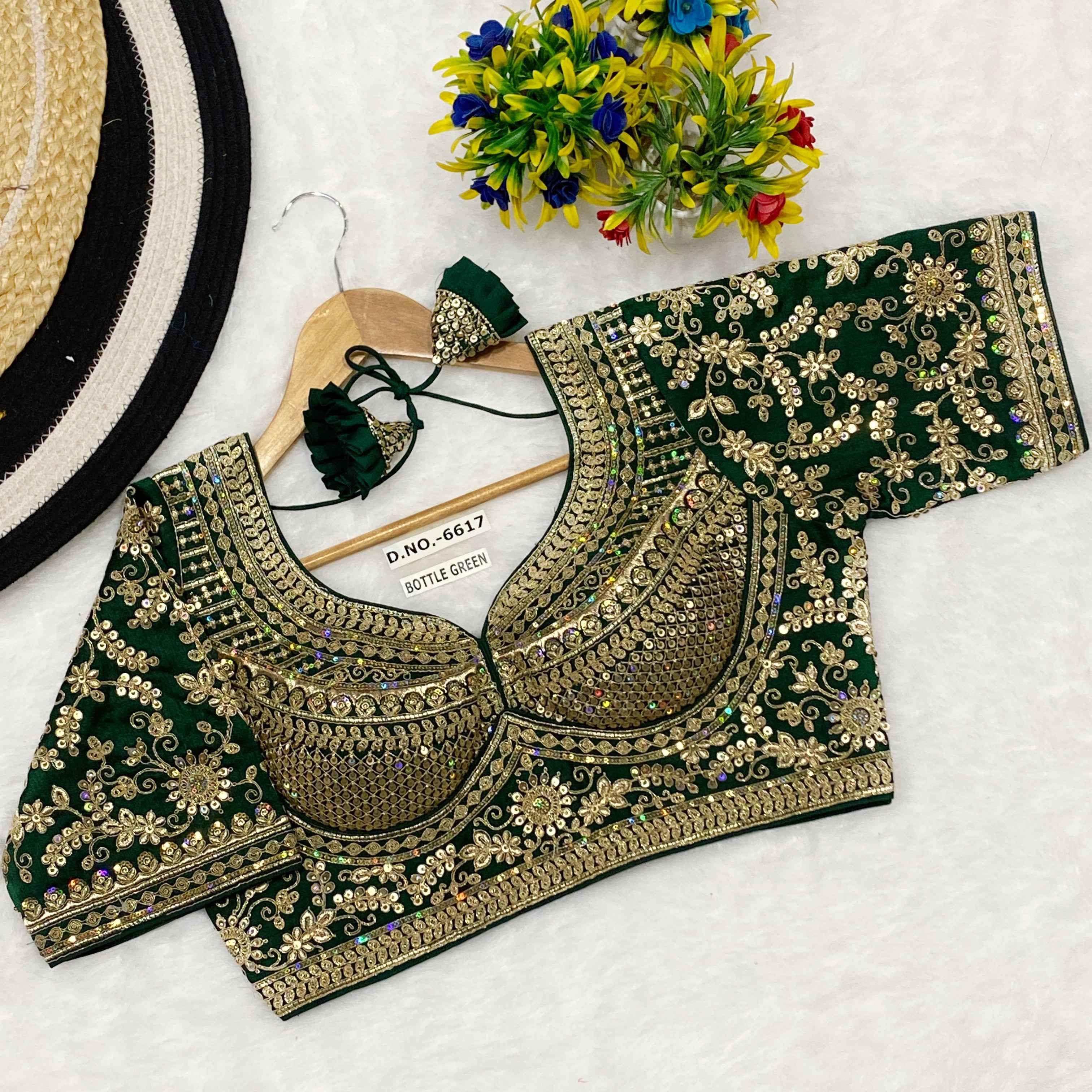 Premium Italian Silk Bridal Blouse – Heavy Handwork & Sequin Work ...